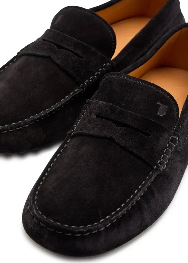TOD'S Gommino Suede Loafers - Black