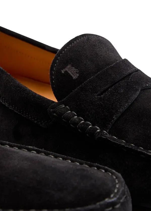 TOD'S Gommino Suede Loafers - Black