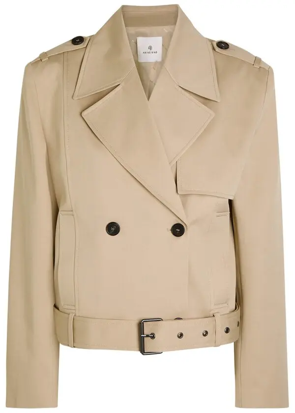 ANINE BING Double-breasted Cotton Trench Jacket