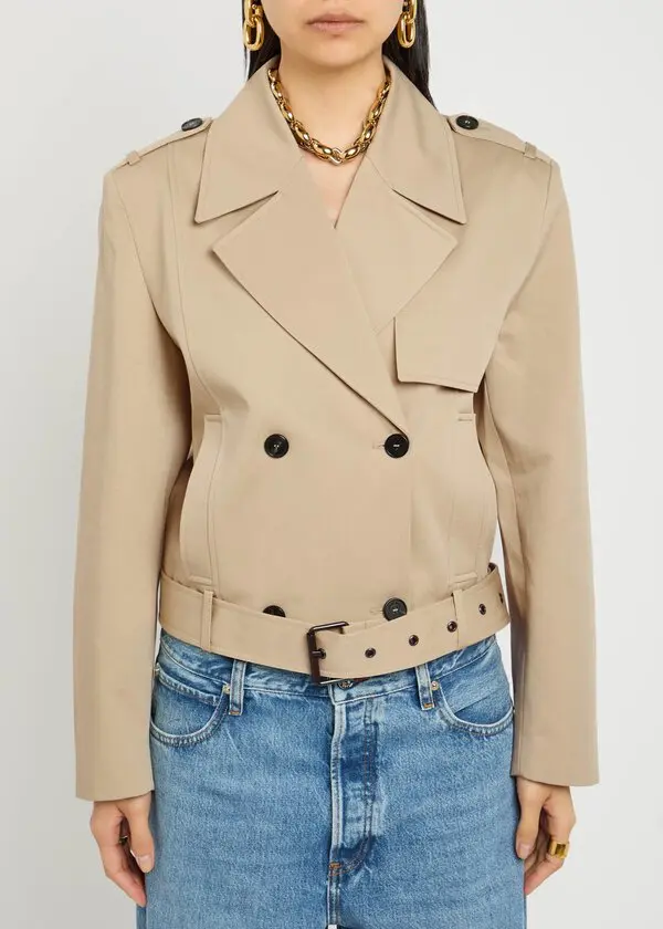 ANINE BING Double-breasted Cotton Trench Jacket