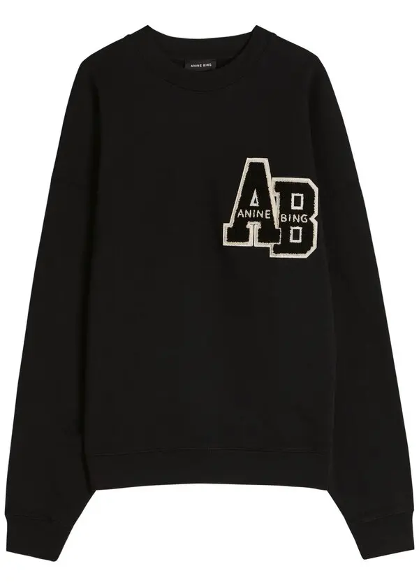 ANINE BING Miles Cotton Sweatshirt - Black