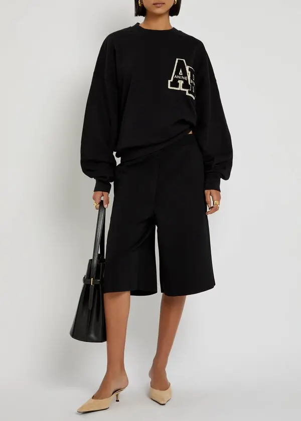 ANINE BING Miles Cotton Sweatshirt - Black