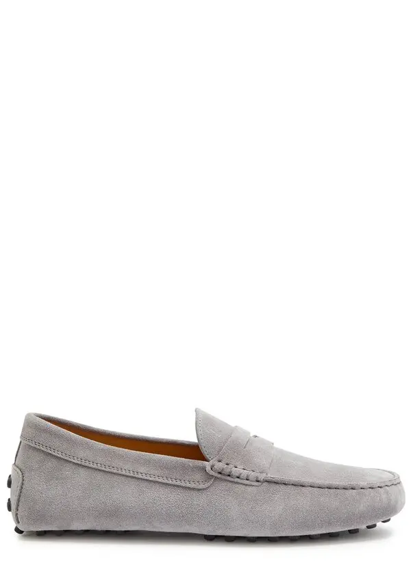 TOD'S Gommino Suede Loafers - Grey