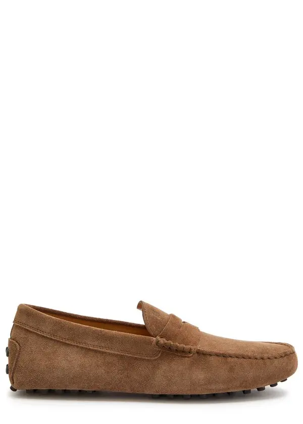TOD'S Gommino Suede Loafers - Light Brown