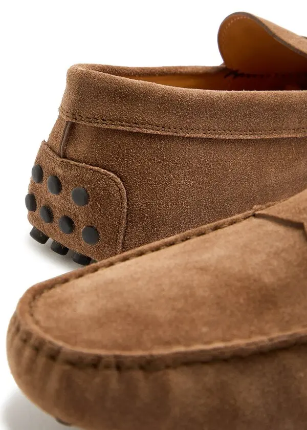 TOD'S Gommino Suede Loafers - Light Brown