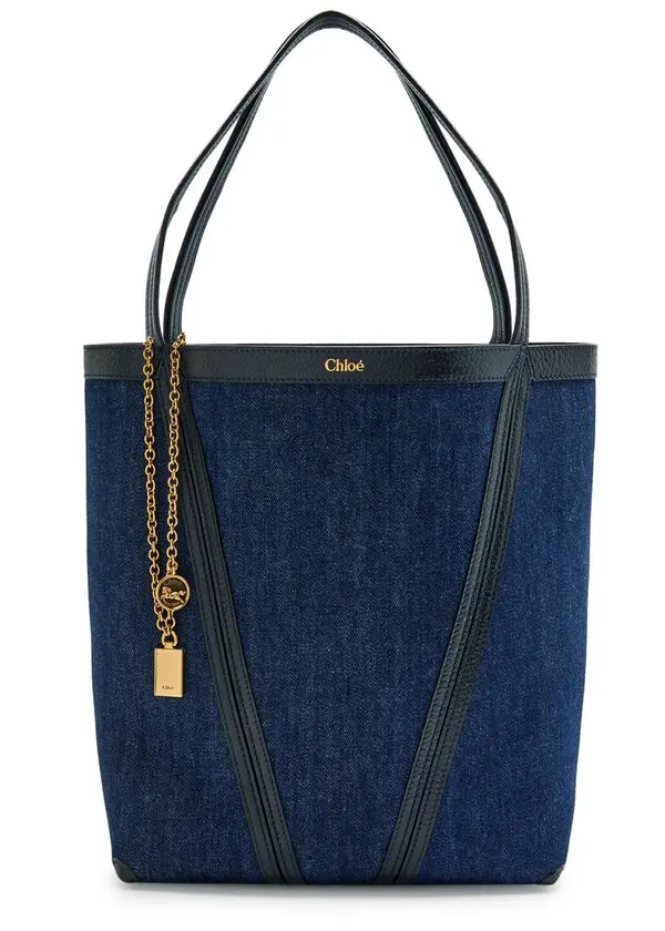 Chloé Panelled Denim Tote - Blue