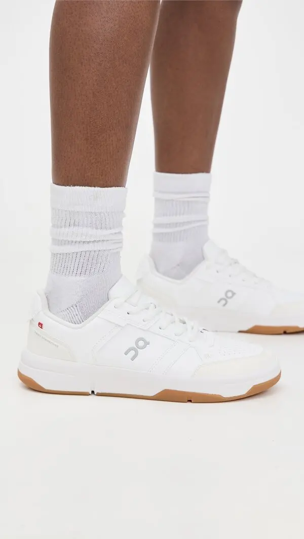 On The Roger Clubhouse Perforated Leather Lace-up Sneakers - White Ivory
