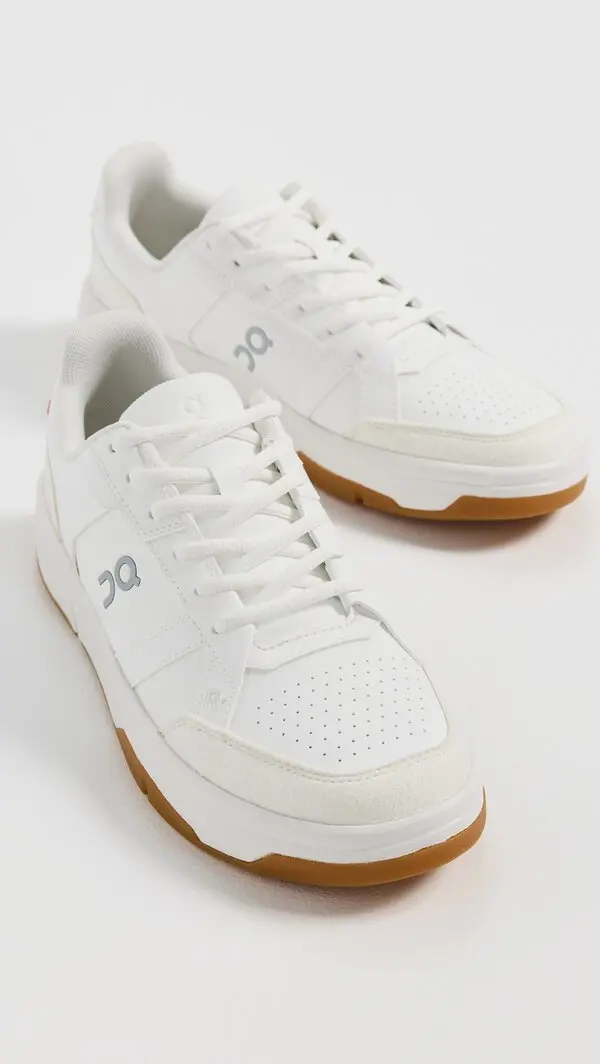 On The Roger Clubhouse Perforated Leather Lace-up Sneakers - White Ivory