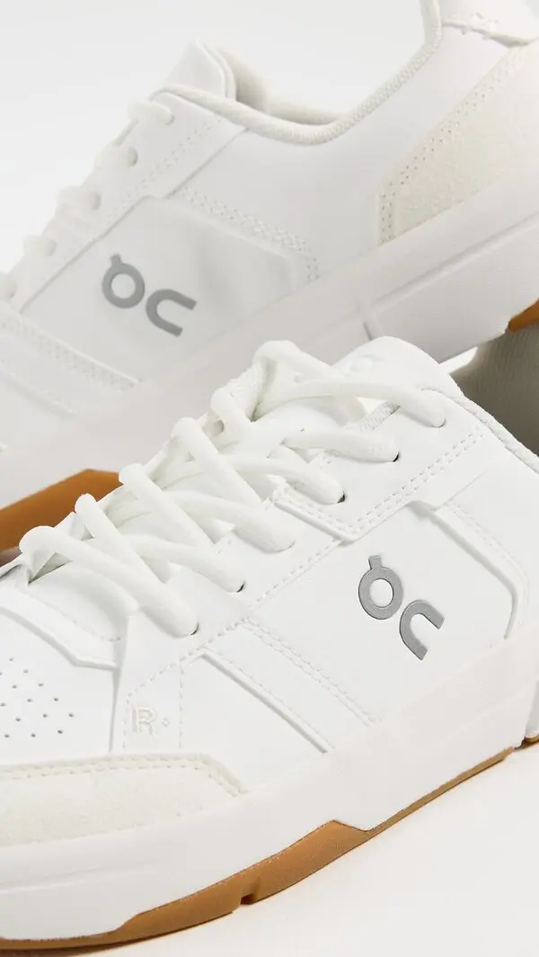 On The Roger Clubhouse Perforated Leather Lace-up Sneakers - White Ivory