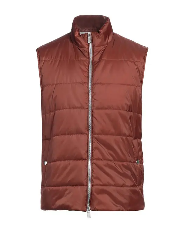 Eleventy Quilted Sleeveless Vest - Brown
