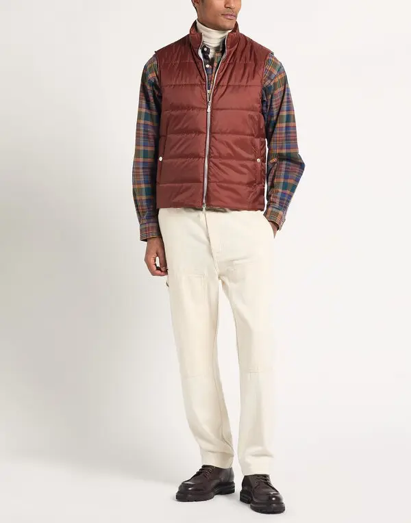 Eleventy Quilted Sleeveless Vest - Brown