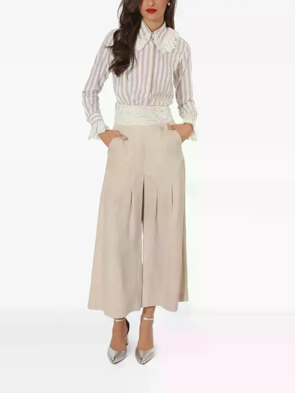 LETHICIA BRONSTEIN Lace-insert Pleated Trousers