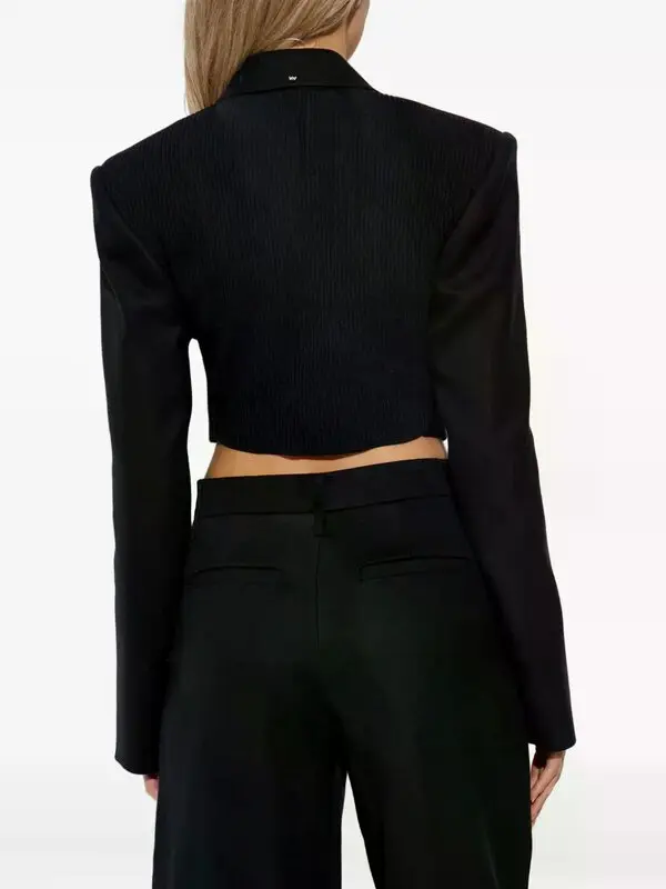 Sportmax Cropped Knitted-sleeve Blazer