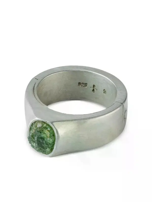 PARTS OF FOUR Terrestrial Surfaced Peridot Ring - Silver