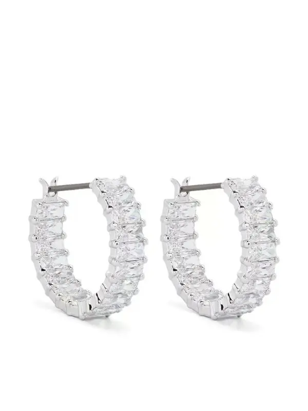 SWAROVSKI Matrix Hoop Earrings - Silver