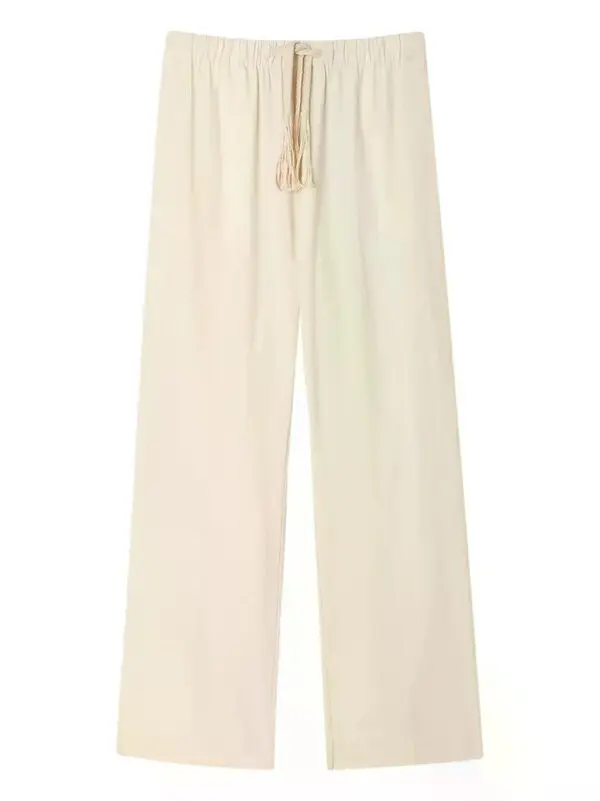Sandro Drawstring Cotton Trousers - Neutrals