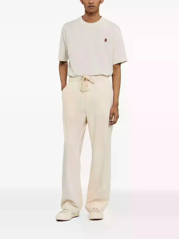 Sandro Drawstring Cotton Trousers - Neutrals
