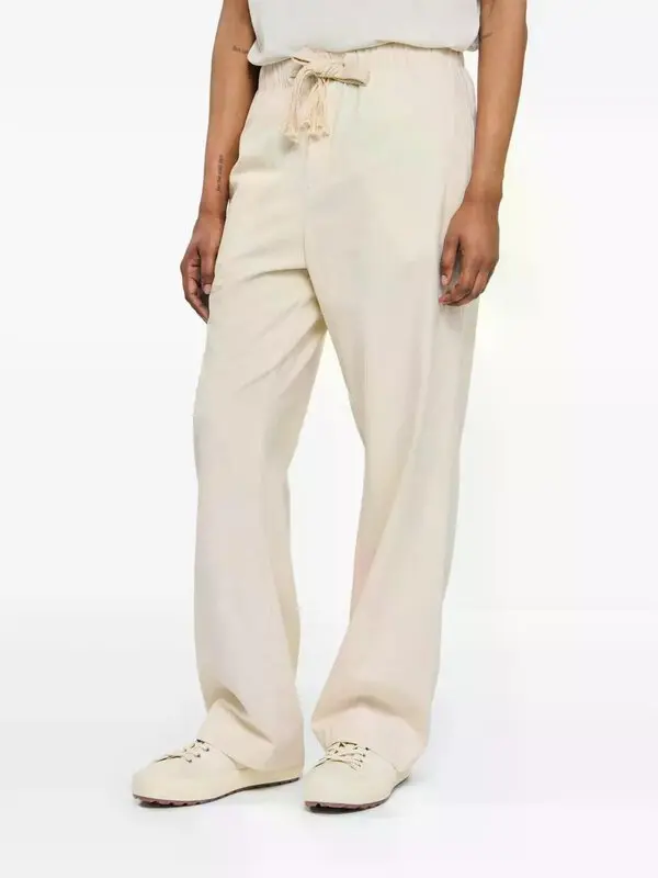 Sandro Drawstring Cotton Trousers - Neutrals