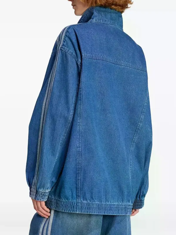 Adidas Adilenium Stripe-Detail Denim Jacket In Blue - 7% Off