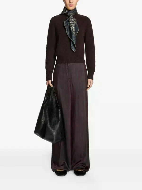 Dries Van Noten Pinstripe Wide Leg Pants