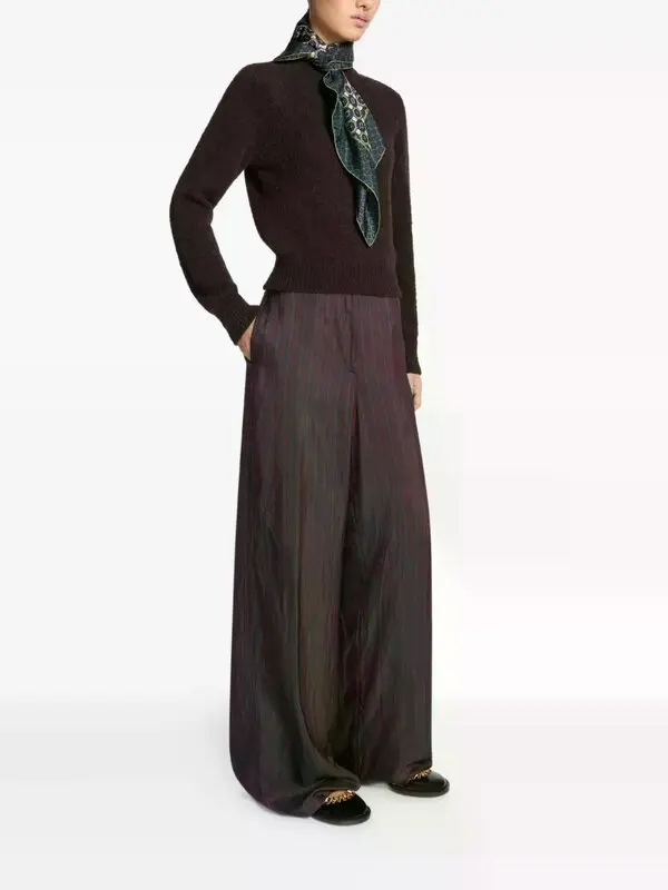 Dries Van Noten Pinstripe Wide Leg Pants