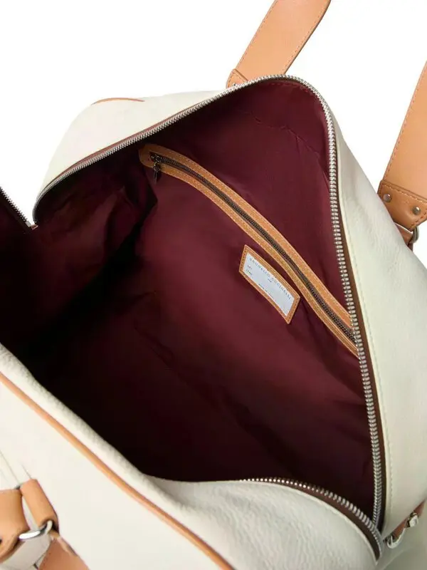 Brunello Cucinelli Leather-trimmed Street Bag - Neutrals