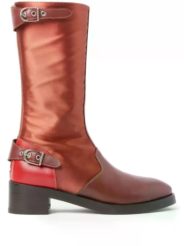 DURAZZI MILANO Satin Leather Buckle Boots