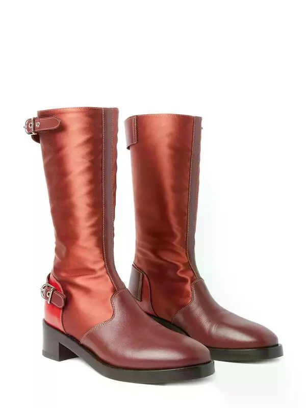 DURAZZI MILANO Satin Leather Buckle Boots
