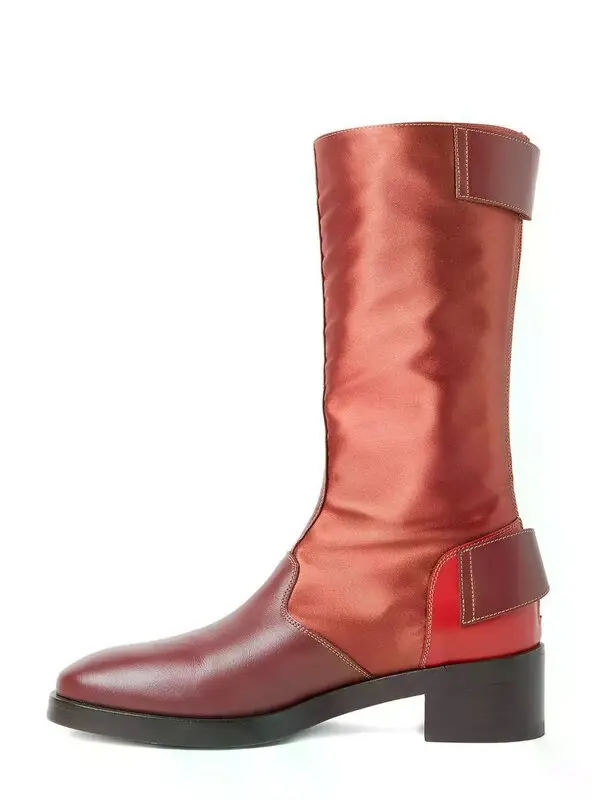DURAZZI MILANO Satin Leather Buckle Boots