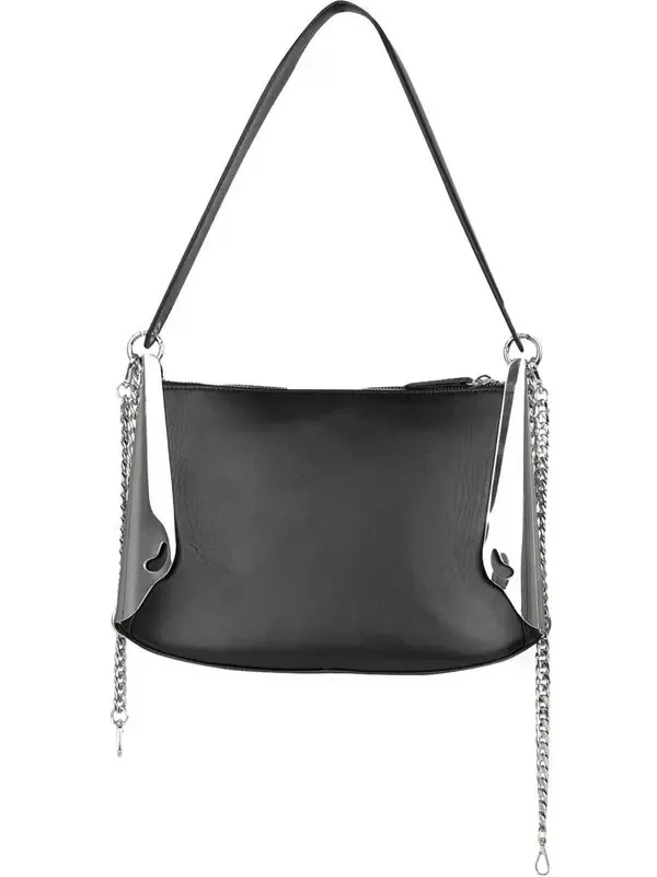 PUBLISHED BY Chain-embellished Leather Shoulder Bag - Black