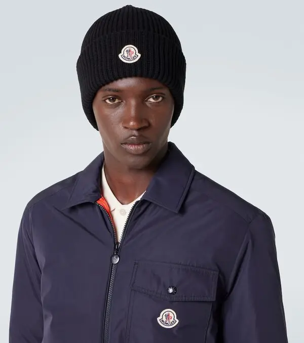 Moncler Wool And Cashmere Beanie - Black