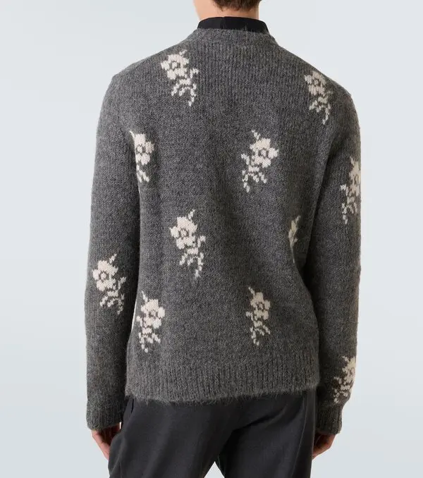 JIL SANDER Floral Intarsia Alpaca And Wool-blend Sweater