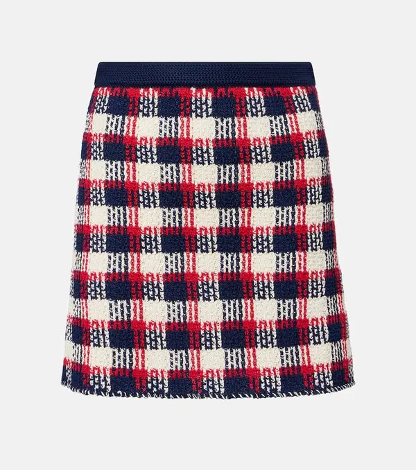 Valentino Garavani Checked Cotton Miniskirt