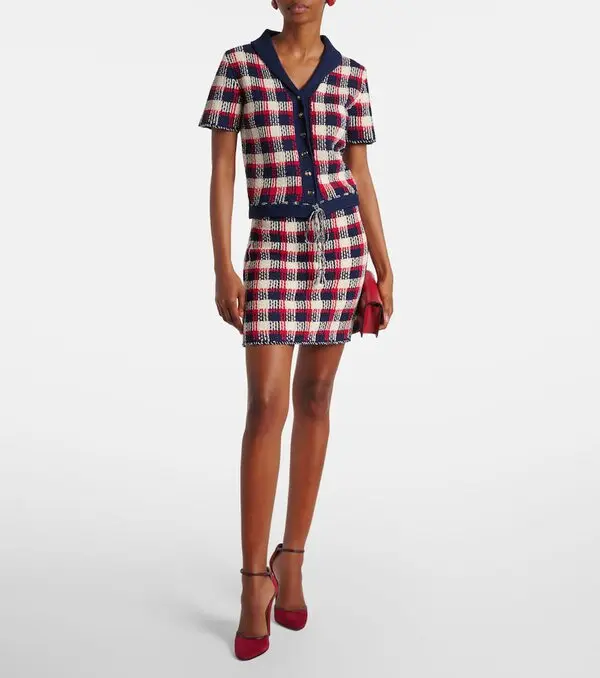 Valentino Garavani Checked Cotton Miniskirt
