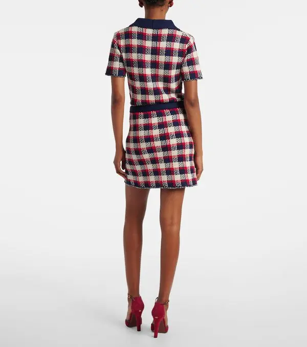 Valentino Garavani Checked Cotton Miniskirt
