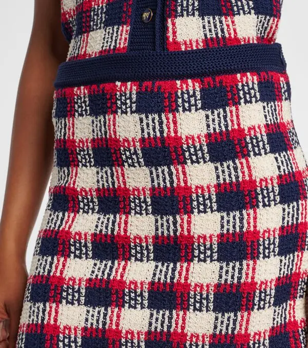 Valentino Garavani Checked Cotton Miniskirt