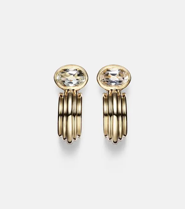 STONE AND STRAND Pavillion 14kt Yellow Earrings With Topazes - Gold