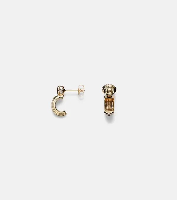 STONE AND STRAND Pavillion 14kt Yellow Earrings With Topazes