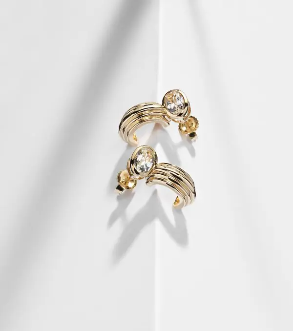 STONE AND STRAND Pavillion 14kt Yellow Earrings With Topazes