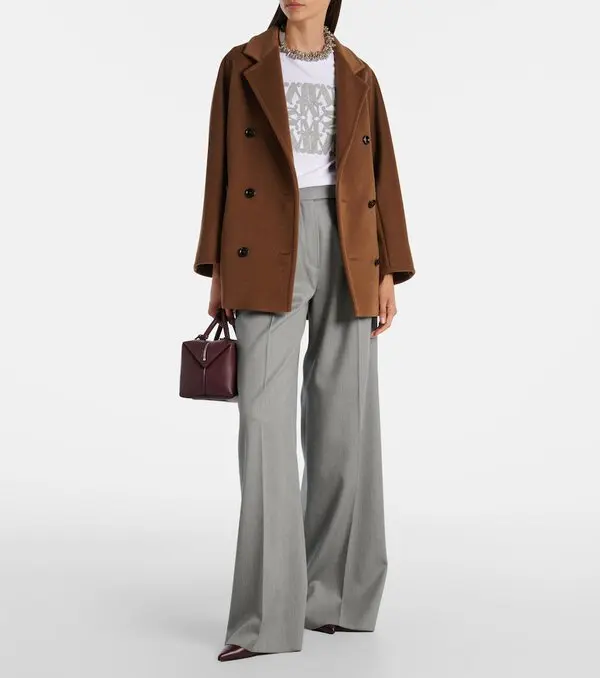 Max Mara Baden Wide-leg Virgin Wool Pants - Grey