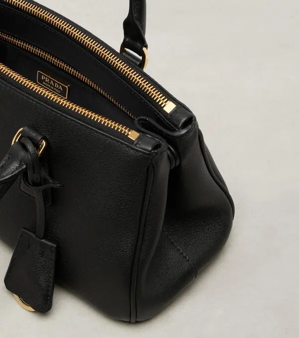 Prada Galleria Medium Leather Tote Bag - Black