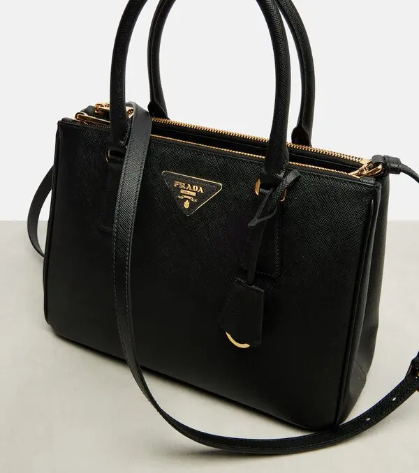 Prada Galleria Medium Leather Tote Bag - Black