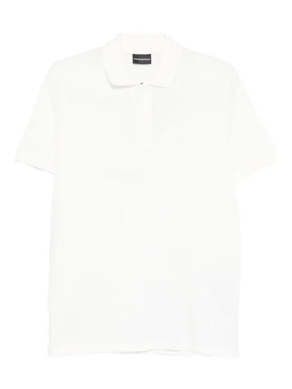 Emporio Armani Logo Cotton Polo Shirt - White