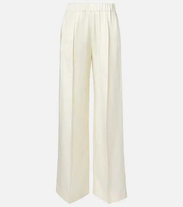 JIL SANDER Gathered Wide-leg Satin Pants