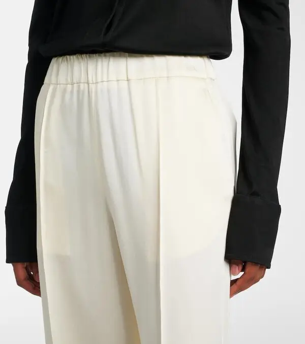 JIL SANDER Gathered Wide-leg Satin Pants