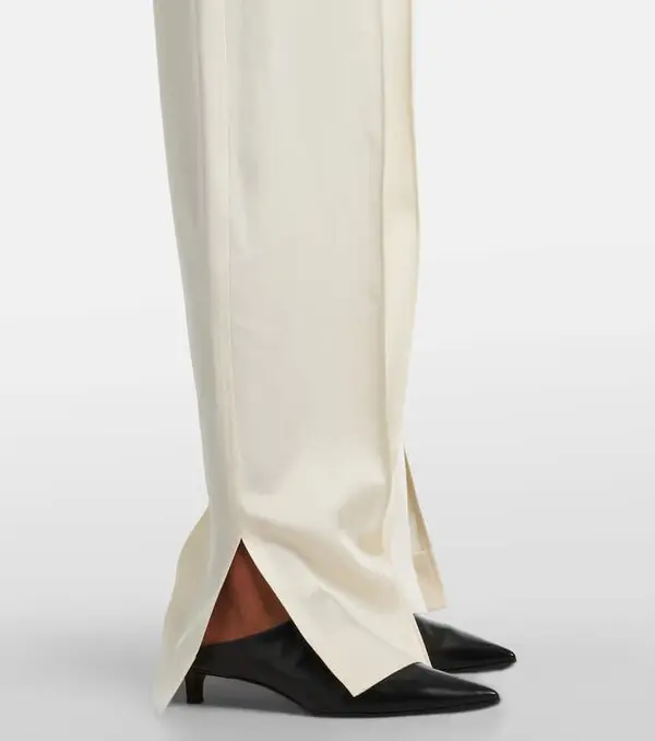JIL SANDER Gathered Wide-leg Satin Pants