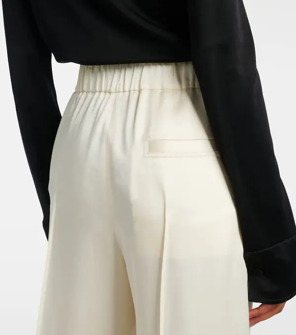 JIL SANDER Gathered Wide-leg Satin Pants