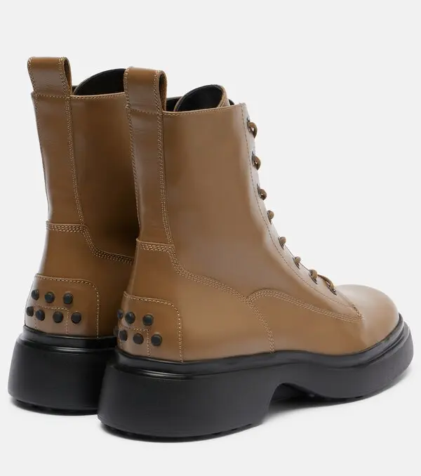TOD'S Leather Combat Boots - Brown
