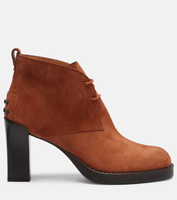 TOD'S Suede Ankle Boots With Rubber Sole