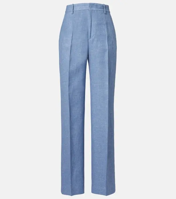 Polo Ralph Lauren Linen And Cotton Twill Wide-leg Pants